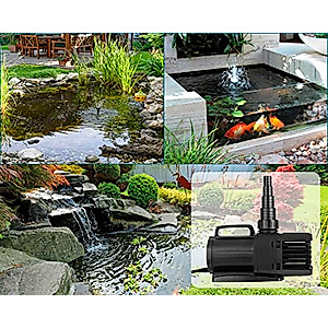 Homewell 3000 Gallons per Hour Electric Water Pump with 2 Nozzles Ultra Quiet Submersible Pump for Fountains, Waterfalls, Water Circulation, Koi Ponds Pump, Water Gardens (3000 GPH)