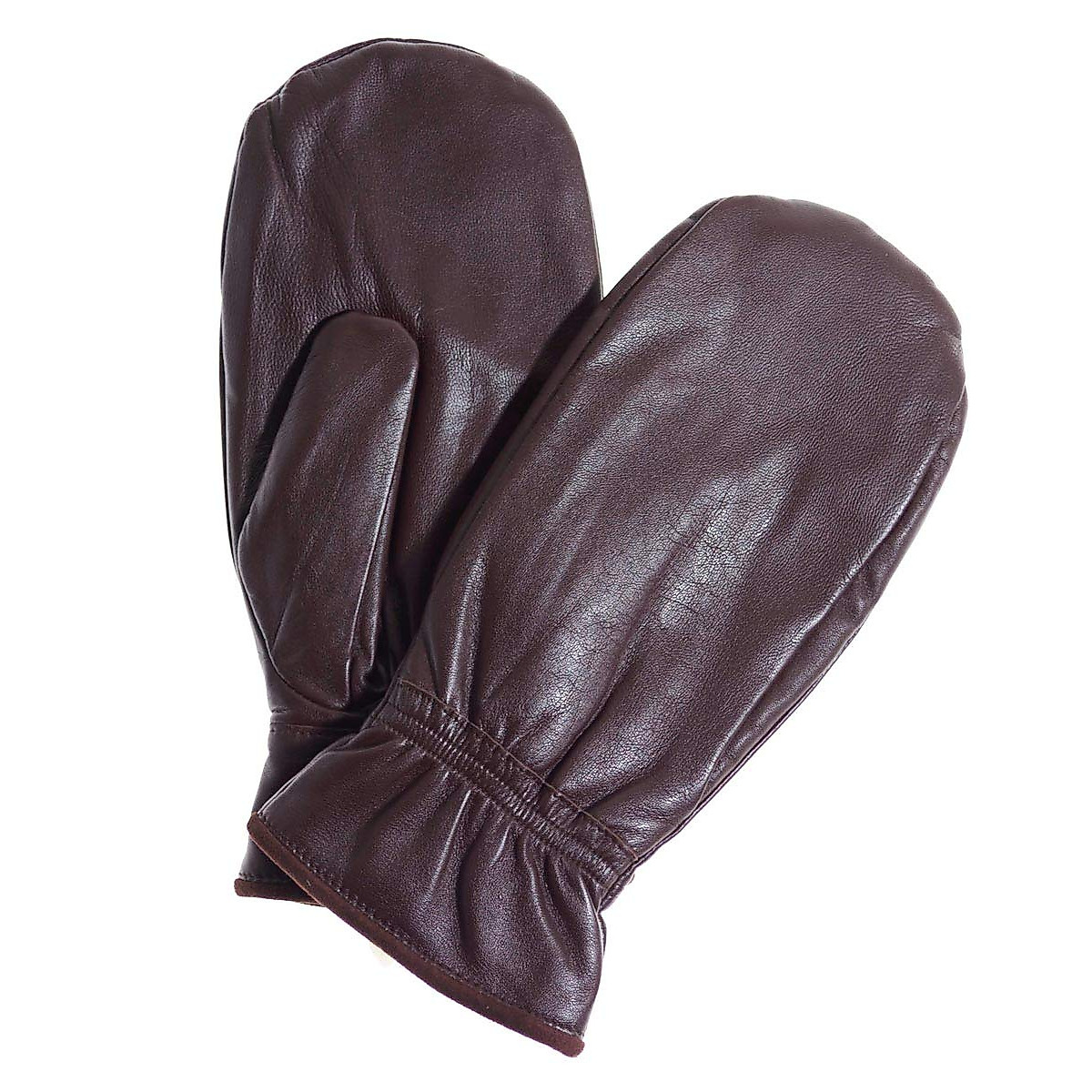Pratt and Hart Alps Women’s Leather Mittens with Hi-Loft Sherpa (Polyester) Lining Size L Black