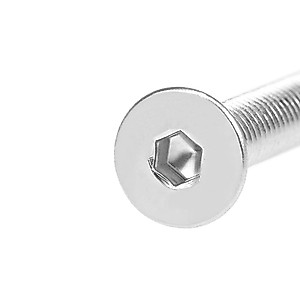 uxcell M4x10mm Flat Head Machine Screws Inner Hex Screw 304 Stainless Steel Fasteners Bolts 40Pcs
