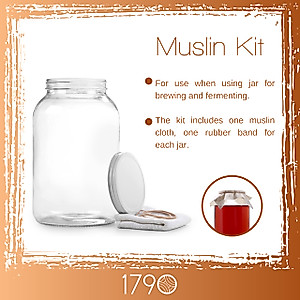 Large Glass Jars with Lid - Wide Mouth 1 Gallon Glass Jar with Lid - Glass Gallon Jar for Kombucha & Sun Tea - Gallon Mason Jars are Large Glass Jars with Lids 1 Gallon for Food Storage - 2 Pack