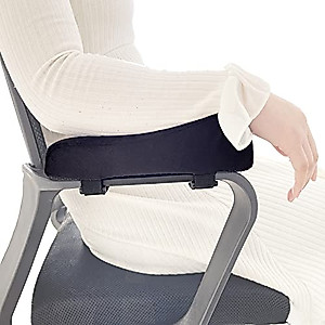 Office Chair Armrest Covers, Set of 2 Comfortable Armrest Elbow Pillow (2 Black Armrest Pillow)