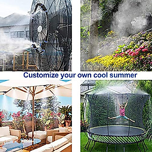 LANDGARDEN Outdoor Misting Cooling System,49FT Misting Line,15 Brass Mist Nozzles for Patio Garden Greenhouse