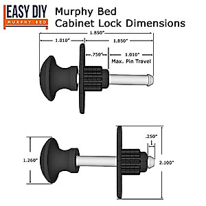 Murphy Bed Cabinet Lock Mechanism is specifically Designed to Lock The Bed Frame on Any Compatible Murphy Bed so it Cannot Easily be Opened unintentionally