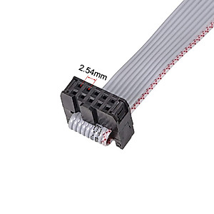 uxcell IDC Wire Flat Ribbon Cable DB9 Female to FC-10 Female Connector 2.54mm Pitch 20cm Length