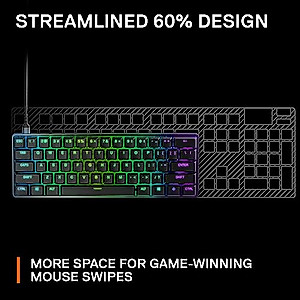 SteelSeries New Apex 9 Mini – HotSwap Optical Mini Keyboard – 60% Compact Design – Optical Switches – RGB Customization – Aluminum Alloy Frame – Double Shot PBT Keycap (Renewed)