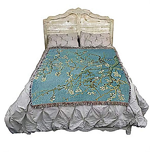 Pure Country Weavers Almond Blossoms Blanket by Vincent Van Gogh - Fine Art Gift Tapestry Throw Woven from Cotton - Made in The USA (72x54)