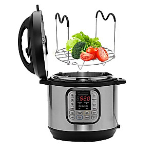 Steamer Rack Trivet with Handles for Instant Pot Pressure Cooker Accessories (Handle with Silicone, for 3qt)