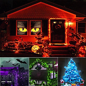 Renoliss USB 66FT 200 LED 16 Colors Changing LED Fairy String Lights with Remote, Red White and Blue Lights with Green Wire & Timer Function for Holiday Decorations, Multicolor & More Solid Colors