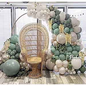 Sage Green White Balloon Garland Double Stuffed Dusty Green Balloons Pearl White Sand Olive Green Balloon Arch Kit Avocado Green Balloon For Neutral Baby Shower Bridal Shower Birthday Party Decoration