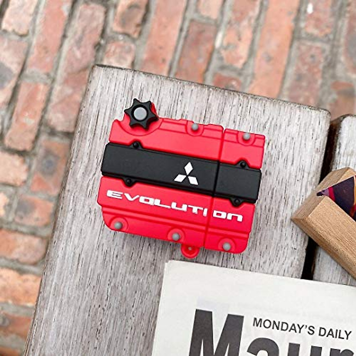 JDMTuning Evolution ‎4G63 Apple Airpods Engine Silicone Case Cover for Protection Fits 1st Gen and 2nd Gen Wireless Charging