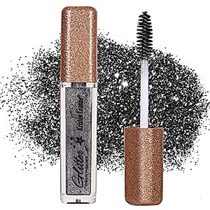 Glitter Mascara,Waterproof Black Mascara for Eyelashes,Luxsea Diamond Shinny Colored Mascara,Colorful Lashes Smudge-Proof Sparkling Colorful Eyes Makeup Tool for Wedding Stage Music Festival