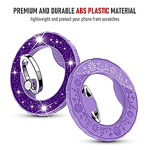 Magnetic Phone Ring Holder for Magsafe-DATIMIRA Magnet Finger Grip Stand,Adjustable Kickstand Removable for iPhone 15 14 13 12 Pluss, Pro, Pro Max, Mini Wireless Charing Accessories,P-Purple