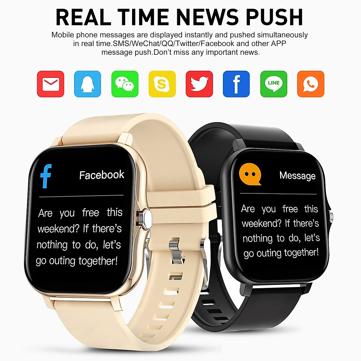 DOVIICO Smart Watch, Upgraded Fitness Full Touch Screen Smart Watch for iOS/Android Phones with Real Time Heart Rate Monitor, Blood Pressure/Oxygen Tracker with Smart Watches for Women Men