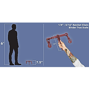 Mytee Products (2 Pack) Ratchet Chain Binder 1/4" - 5/16" Chain Binders Tie Down Hauling Red