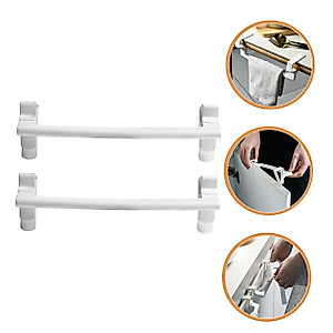 DOITOOL 2 pcs Self Kicthen Hanging Bar Towels Cloths for Hanger Single Tea Organizer Stick Over Plastic Cloth Holder Rail Bathroom Rack Kitchen Bars Wall Storage Racks Cm Adhesive Hand
