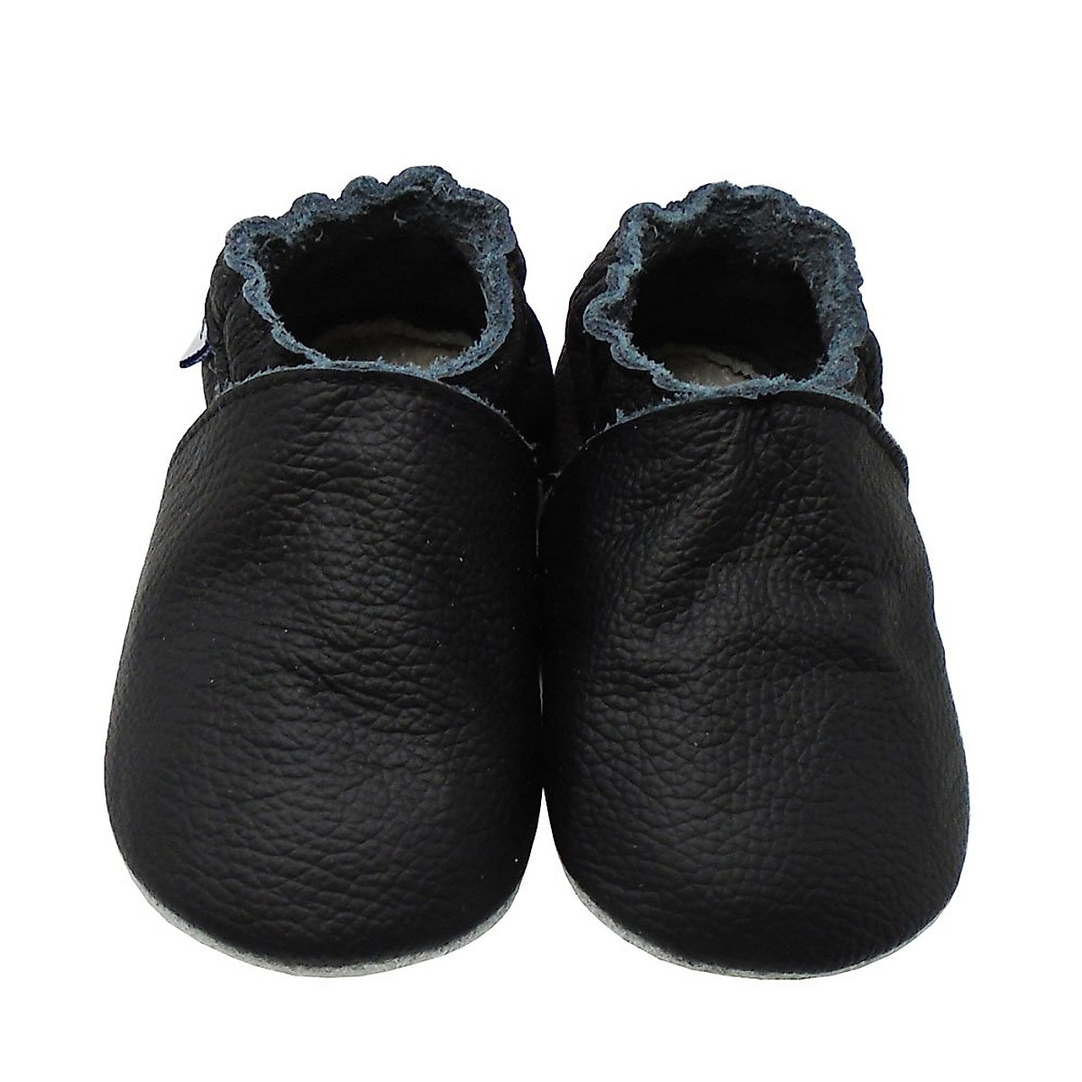 Mejale Baby Boy Girl Shoes Soft Soled Leather Moccasins Anti-Skid Infant Toddler Prewalker(Black,6-12 Months)