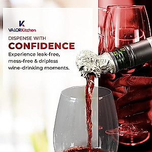 Wine Aerator Pourer - Zombie Head Wine Aerator Pourer Spout for Most Wine Bottles - Stainless Steel Wine Air Aerator for Parties & Events - Mess-Free & Easy to Clean Wine Pourer by Valor Kitchen