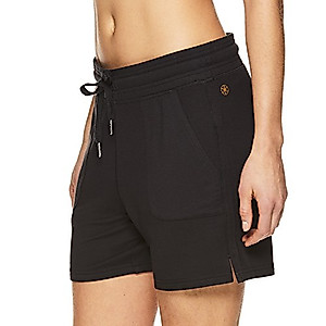Gaiam Women's Warrior Yoga Short - Bike & Running Activewear Shorts w/ Pockets - Black (Tap Shoe) Warrior, X-Small