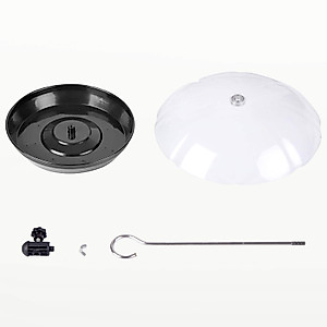 Kingsyard Adjustable Platform Bird Feeder for Outdoors Hanging, Metal Tray Bird Feeder with Dome Top, Attract Bluebirds Cardinals Goldfinches (Black)