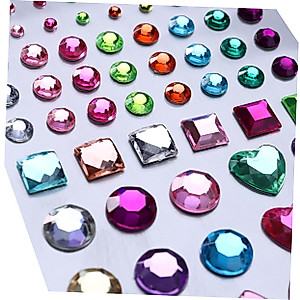 VILLCASE Flatback Rhinestone Sticker Scrapbook Stickers Gems Flatback Stickers Craft Jewels Stickers Rave Accessories Nail gems self Adhesive Diamond Stickers for Kids Crystal Child Account