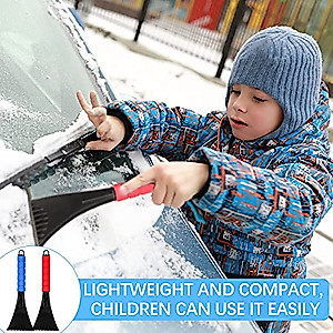 4 Pieces Ice Scraper for Car Windshield Plastic Snow Frost Ice Removal Tool with Foam Handle for Cars Trucks Window