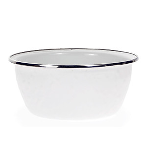 Golden Rabbit Enamelware - White on White Texture Pattern - 3 Cup Salad Bowl
