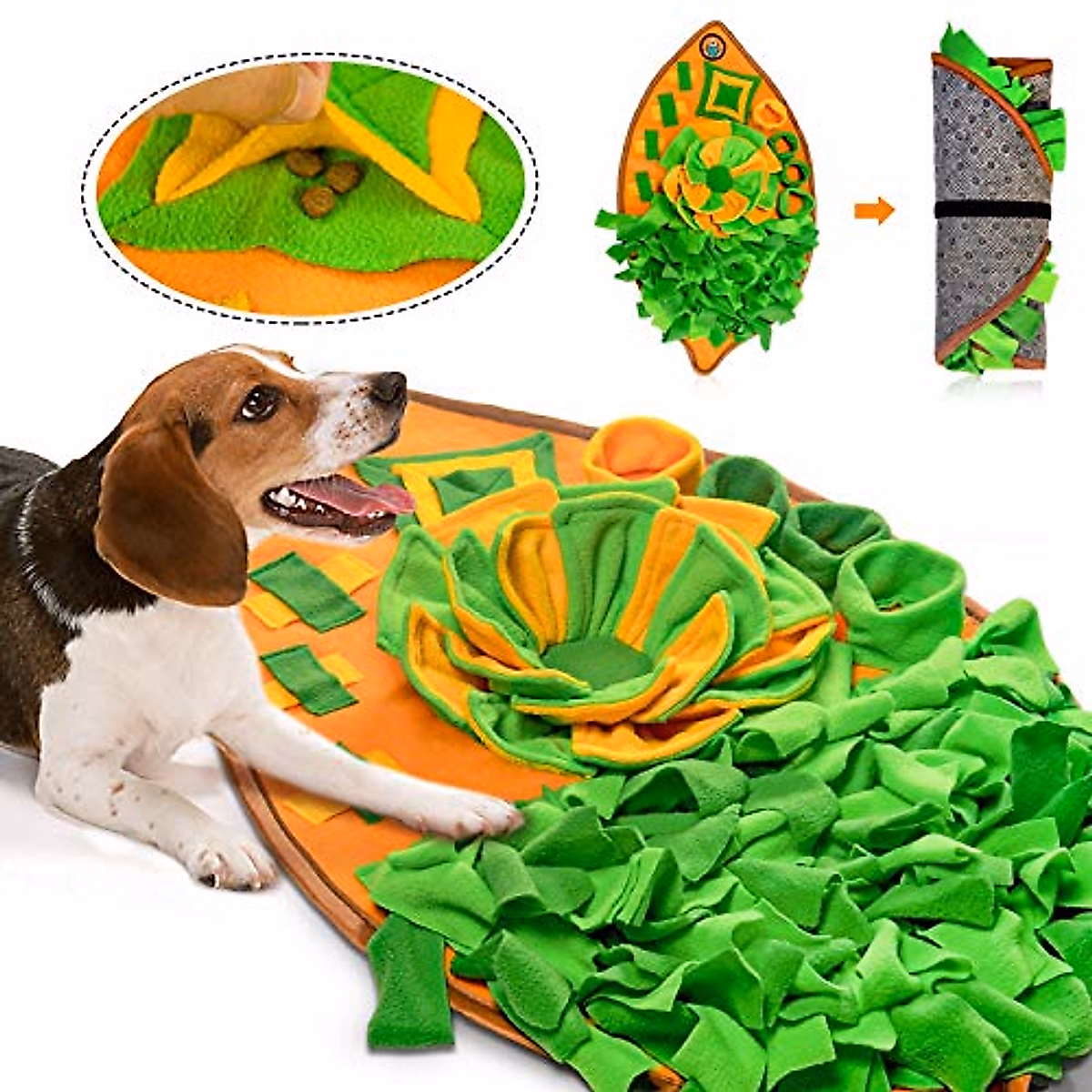 AWOOF Snuffle Mat for Dogs, Dog Nosework Feeding Mat, Pet Interactive Dog Puzzle Toys Encourages Natural Foraging Skills for Training and Stress Relief