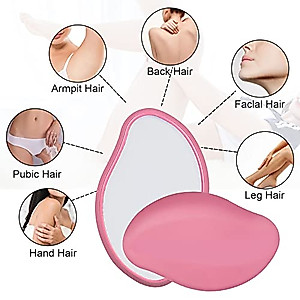 Crystal Hair Eraser,Reusable Crystal Hair Remover Magic Painless Exfoliation Hair Removal Tool, Magic Hair Eraser for Back Arms Legs Fast & Easy Crystal Hair Eraser for Women and Men (Pink)