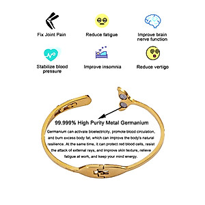 Aradoo Mermaid Tail Bangle Bracelets For Women, Abalone Shell Stainless Steel Open Cuff Bracelet, Inlaid Cubic Zirconia Germanium Energy Bracelet, Birthday Jewelry Gifts For Women (Gold)