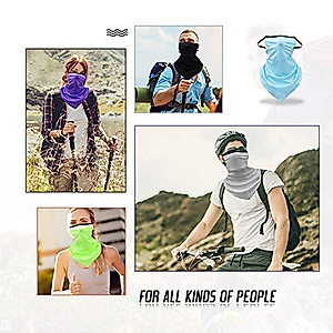 FINREZIO 6PCS Men Women Face Neck Bandana with Ear Loops Balaclava Neck Gaiters Face Neck Scarf for Sun Dust Wind Motorcycle Fishing Running