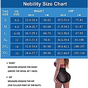 Nebility Women Butt Lifter Shapewear Hi-Waist Double Tummy Control Panty Waist Trainer Body Shaper (M, Black)