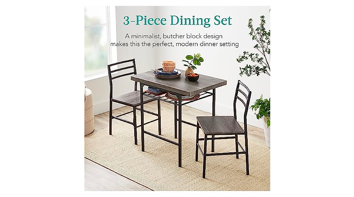 Modern 3-Piece Dining Set for Small Spaces