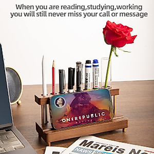 alisimple Walnut Wooden Pencil Pen Holder Stand tablet Cell Phone Stand Holder Glass Plant Propagation Station Test Tube Flower Vase for Desk Decor