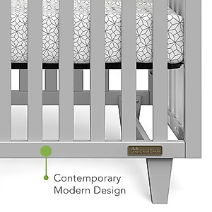 Child Craft Tremont 4-in-1 Convertible Crib, Baby Crib Converts to Day Bed, Toddler Bed and Full Size Bed, 3 Adjustable Mattress Positions, Non-Toxic, Baby Safe Finish (Gentle Gray)
