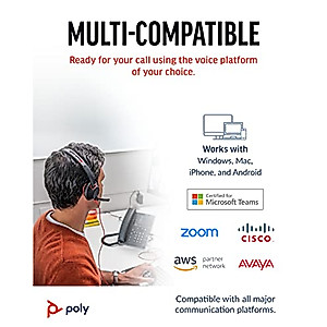 Poly Blackwire 5220 USB-A Wired Headset (Plantronics) - Flexible Noise-Canceling Boom Mic - Ergonomic Design - Connect to PC/Mac, Mobile via USB-A or 3.5 mm - Works w/Teams, Zoom - Amazon Exclusive