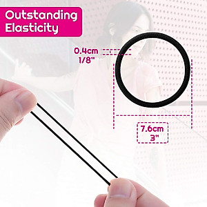 Anezus 200 Pcs Black Elastics Hair Ties Small Bulk Hair Ties Hair Bands (4mm)