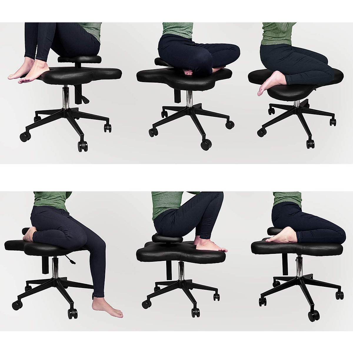Toppay Cross-Legged kneeing Chair for Yoga Lovers, Fitness Fanatics and Those with Back or Leg Pains, Black