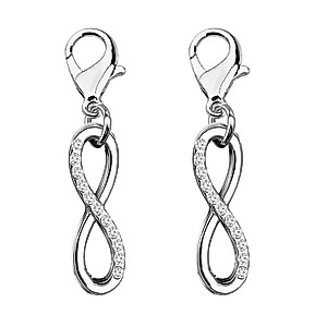 LQRI Infinity Charms Infinity Clip on Charm Infinity Symbol Connectors Charms Pendant Zipper Pull,Charms for Purse,Set of 2 (sliver)