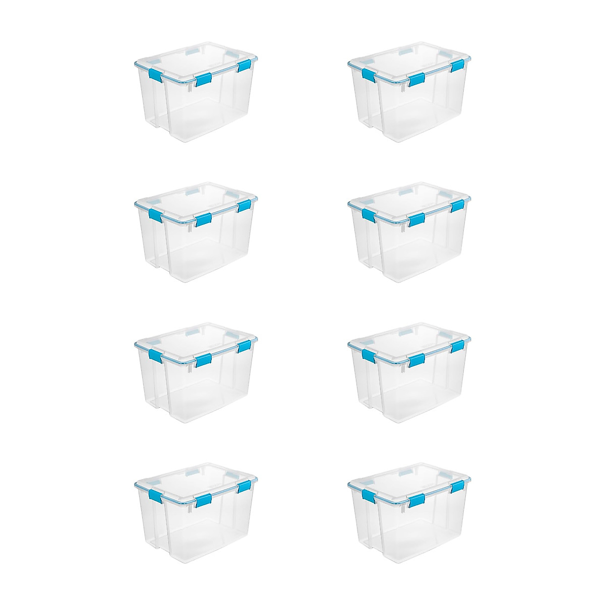 Sterilite Gasket Box, Stackable Storage Bin with Latching Lid, 80 Quart, 12 Pack