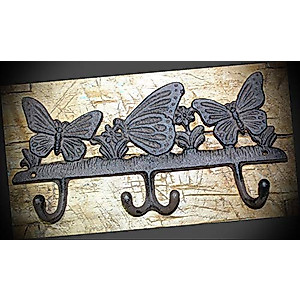 NewSSign Lot of Vintage Rustic Cast Iron Victorian Style Butterfly Towel Coat Hooks Hat Hook Key Rack Decor #RLX-0432PMi Warranity by PrMch