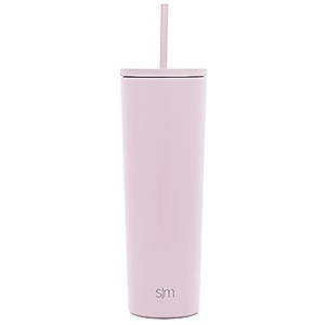 Simple Modern Insulated Tumbler with Lid and Straw | Iced Coffee Cup Reusable Stainless Steel Water Bottle Travel Mug | Valentines Gifts For Him & Her | Classic Collection | 28oz | Pale Orchid
