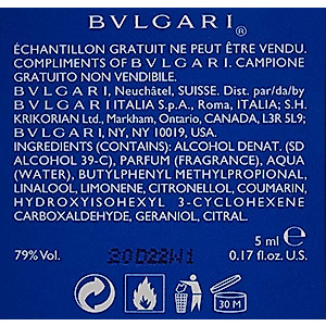 Bvlgari Bvlgari Blv By Bvlgari for Men - 5 Ml Edt Spray (mini), 0.17 Ounce