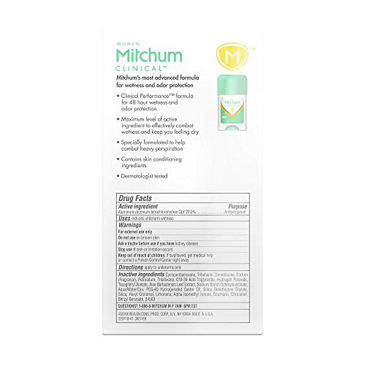 Mitchum Women's Deodorant by Mitchum, Clinical, Soft, Solid Antiperspirant Deodorant, Pure Fresh, 1.6 Oz (Pack of 1)