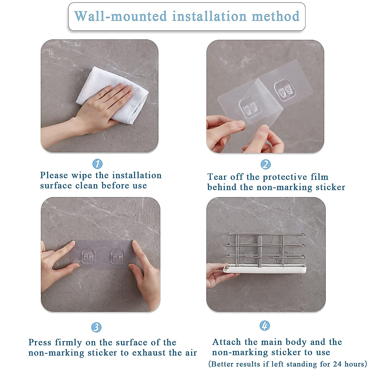 Stainless Steel Sponge Holder For Sink Kitchen Sink Organizer,Sink Tray Drainer Rack For Countertop Or Wall-Stick With Dish Drainer Keep Dry (White)