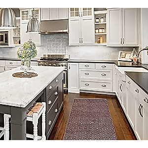 Chardin home 100% Cotton Diamond 3x5 Area Rug Fully Reversible, Machine Washable, Brick Red-Ivory