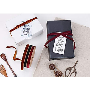 LaRibbons 3/8 Inch Wide Crushed Velvet Ribbons by 25 Yards Spool - Wine