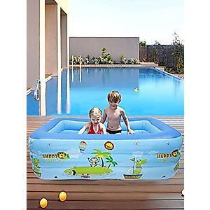A2B Inflatable Pool Large Outdoor Swimming Pool Printing Paddling Pool for Kids 3-Layers Inflatable Swimming Pool for Backyard Garden Summer Water Party (82.6 x 55 x 25.5 inch) A2B(Printed 1.8m)
