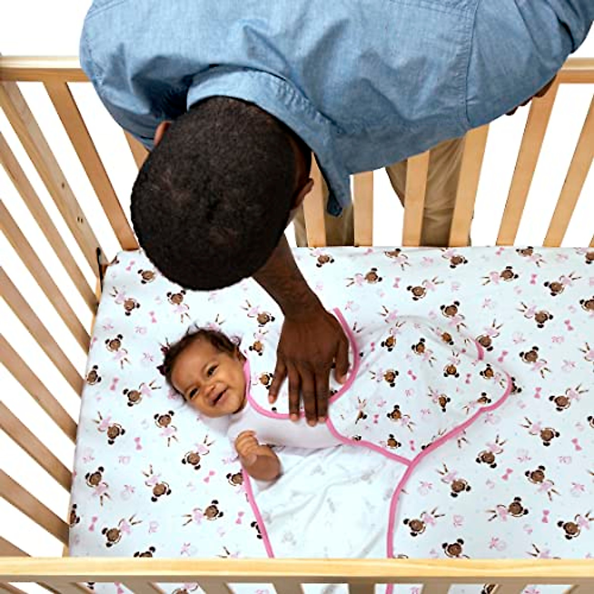 Little Muffincakes Baby Swaddle 100% Cotton, Ballerina Theme (Zhara) for Newborn - 3 Months