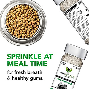 VETRISCIENCE Perio Support Teeth Cleaning Dental Powder for Dogs and Cats, Up to 192 Servings – Clinically Proven to Reduce Plaque and Tartar