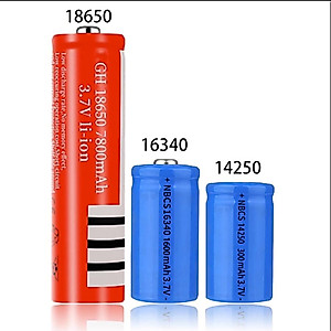 Rechargeable 3.7V 14250 Battery with Charger, 4 Pack Lithium Ion 1/2 AA Size Batteries Can Replace 3.6 Volt LS 14250, ER14250, 3v CR14250 Battery for Laser